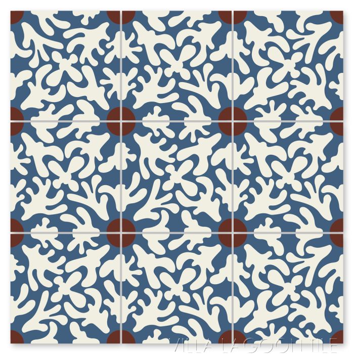 "Annie's Flower" Whimsical Floral Cement Tile by Jeff Shelton | Villa ...