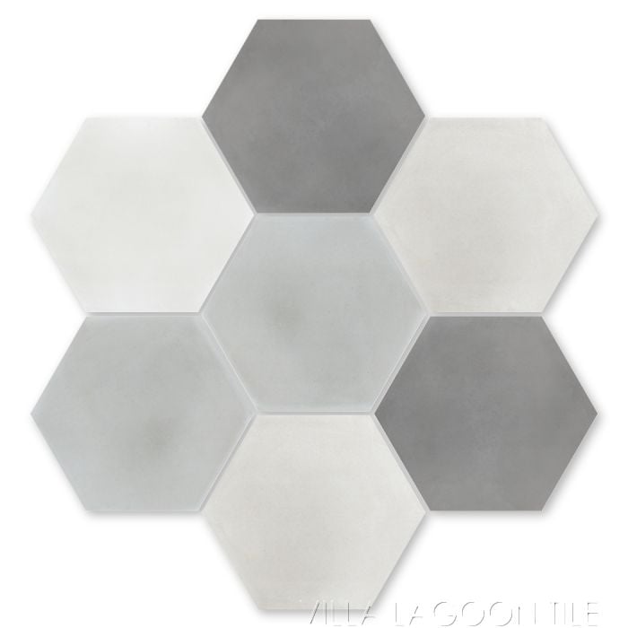 Solid Mixed Hex Cement Tile | Villa Lagoon Tile