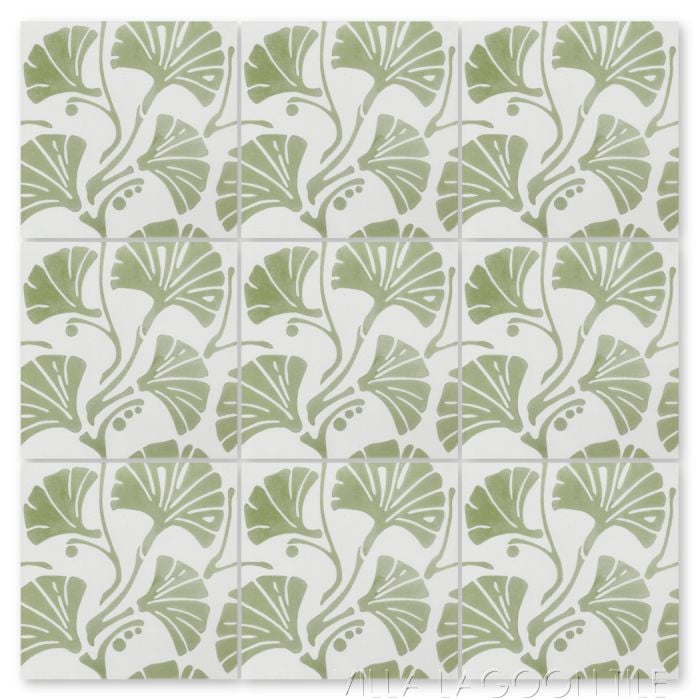 "Fan Vine" Modern Floral Cement Tile | Villa Lagoon Tile